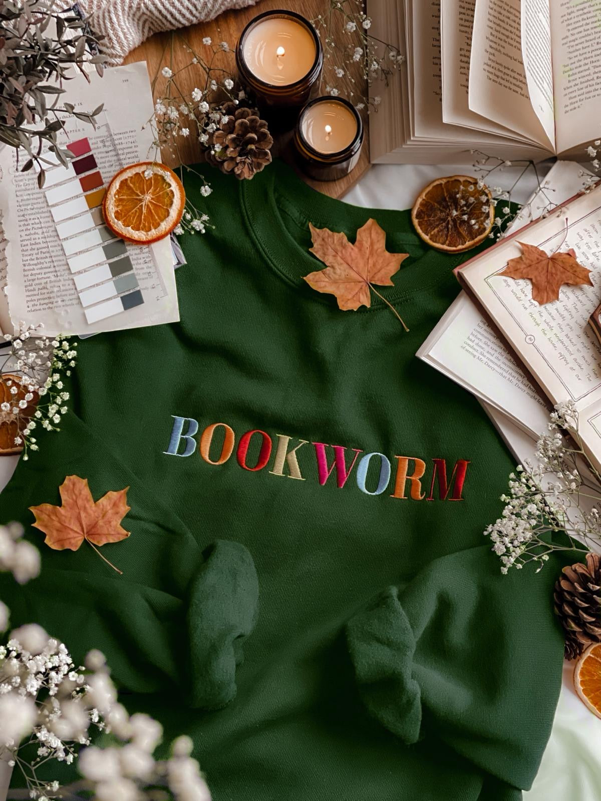 Oversized Book Sweater | Embroidered Bookworm Jumper – Wordy & Wild